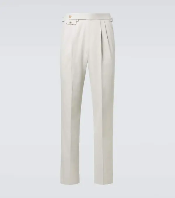 Dunhill Cotton And Cashmere Straight Pants