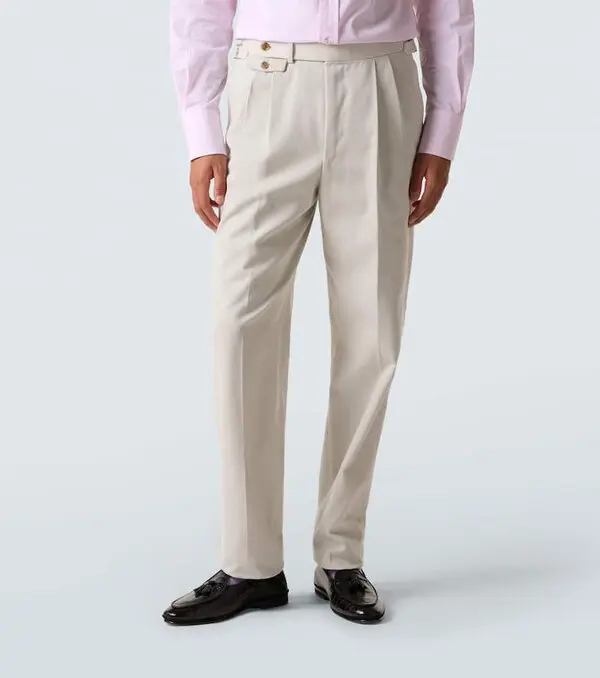 Dunhill Cotton And Cashmere Straight Pants