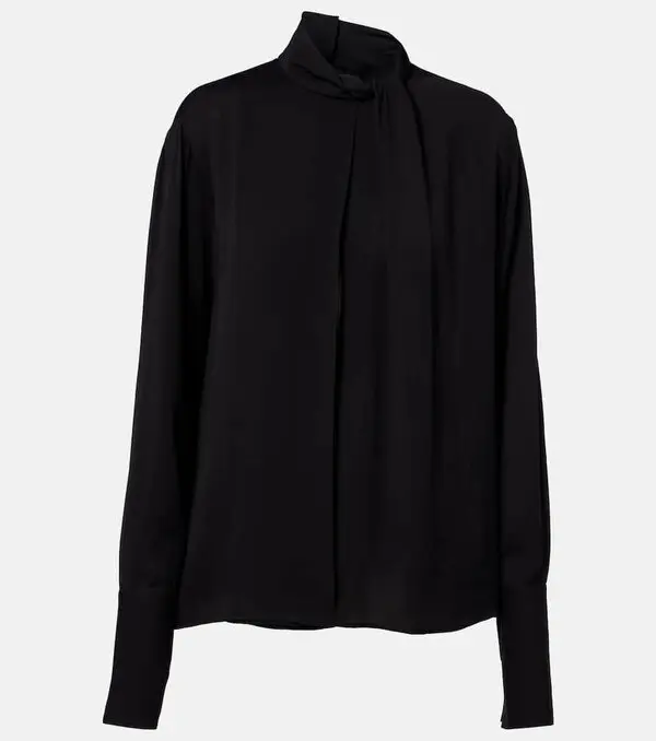 TOM FORD Draped Silk Satin Blouse