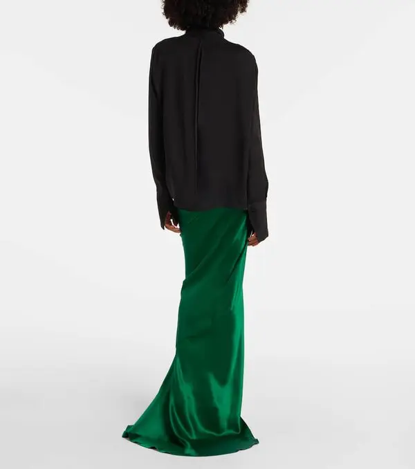 TOM FORD Draped Silk Satin Blouse