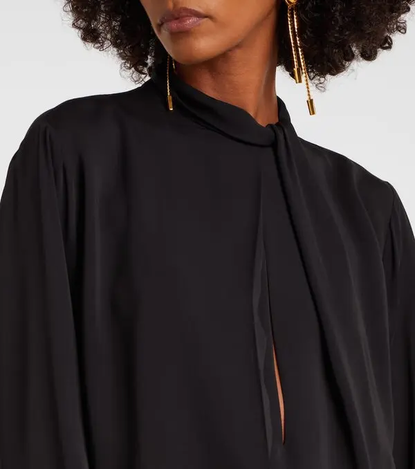 TOM FORD Draped Silk Satin Blouse
