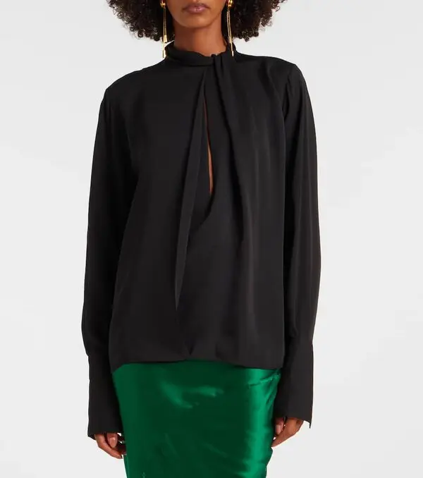 TOM FORD Draped Silk Satin Blouse