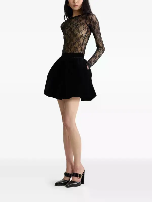 PATOU Lace Floral Long-sleeve Top