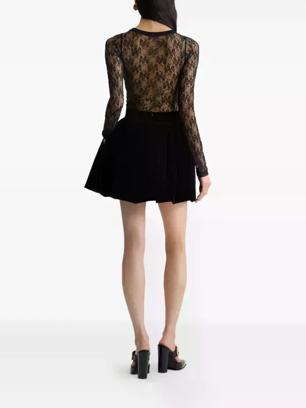 PATOU Lace Floral Long-sleeve Top
