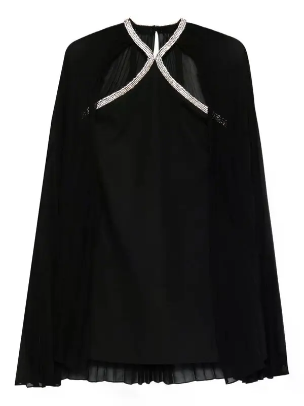 Sandro Pleated-cape Embellishment Mini Dress