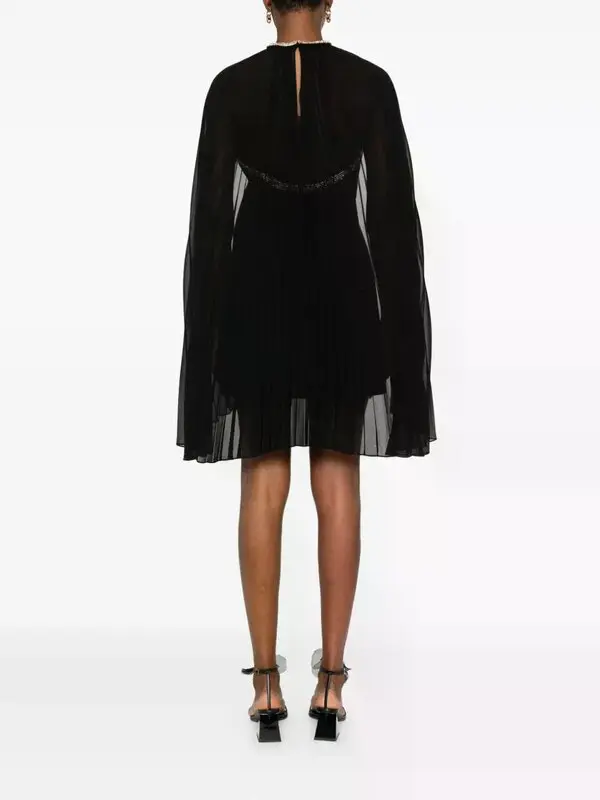Sandro Pleated-cape Embellishment Mini Dress