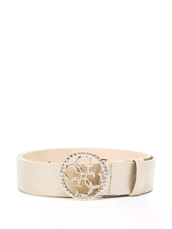 Guess Logo-buckle Belt - Gold
