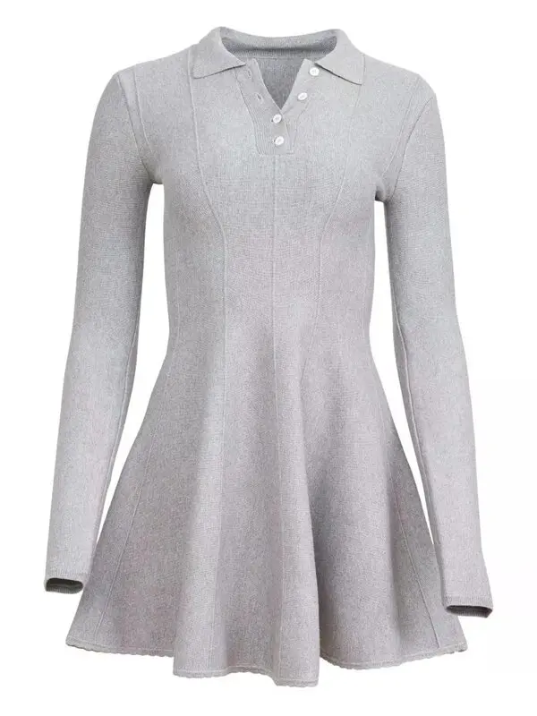 FLEUR DU MAL Henley-neck Flared Dress