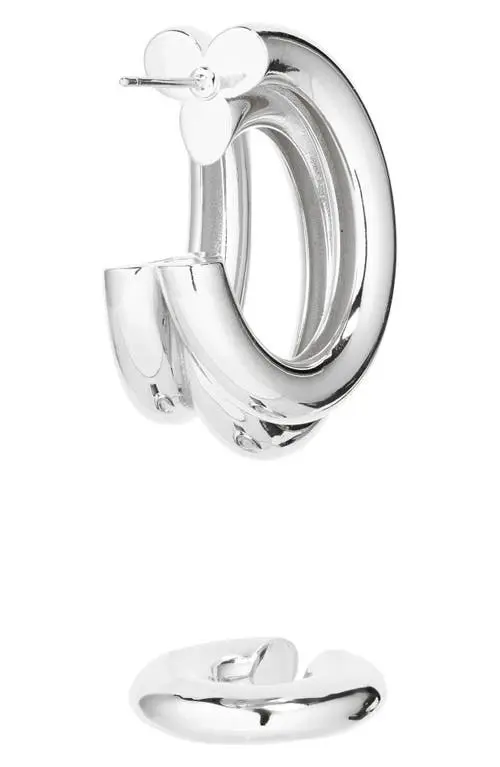 Rabanne Triple Loop Hoop Earrings & Ear Cuff Set - Silver