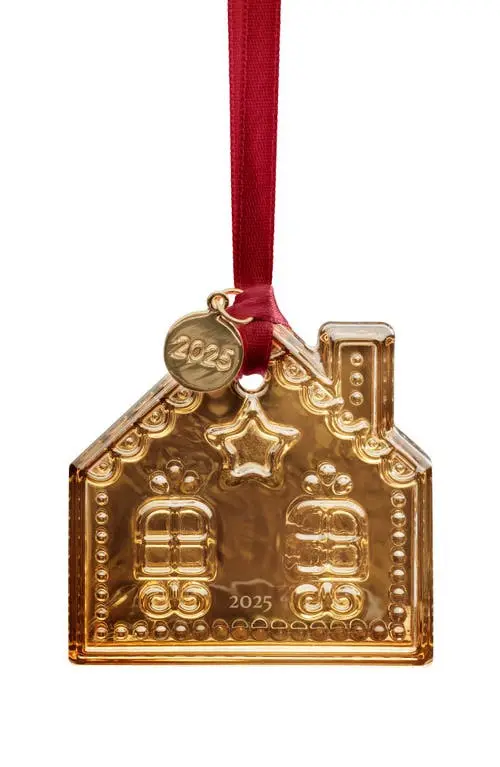 ORREFORS Gingerbread House 2025 Annual Holiday Ornament - Gold