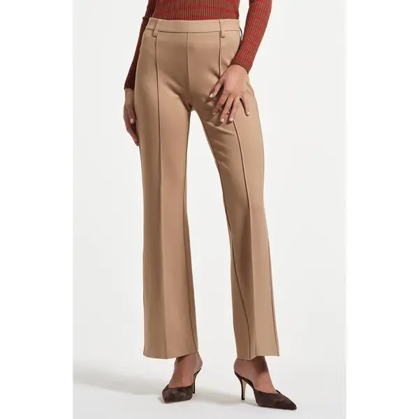 ISAAC MIZRAHI NEW YORK Flare Ponte Pants - Taupe