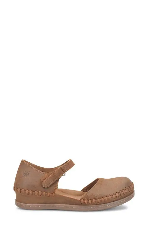 BØRN Ela Ankle Strap Flat - Brown Distressed