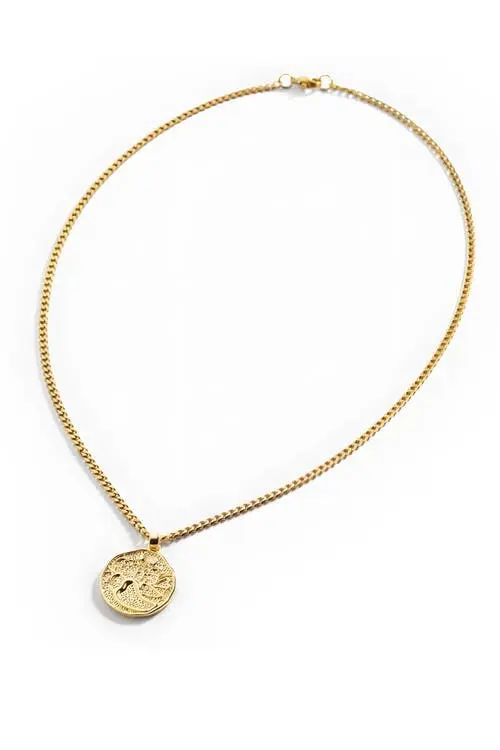 MINT & LILY Astrological Sign Coin Pendant Necklace - Pisces