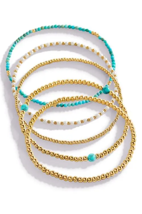 MINT & LILY Beaded Stacking Set Bracelet - Goldone