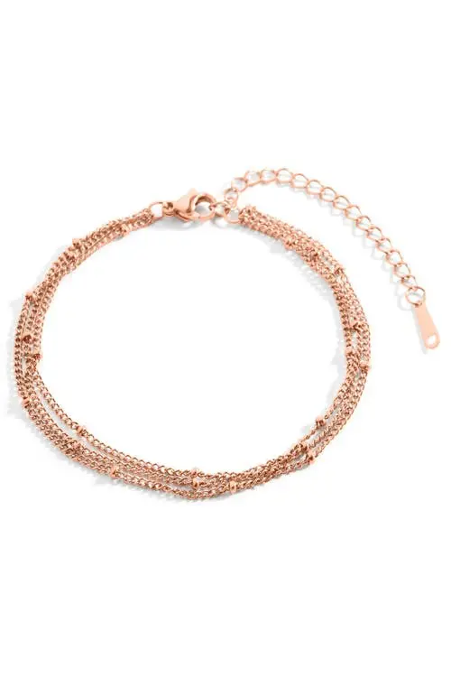 MINT & LILY Triple Layer Satellite Chain Bracelet - 18k Rose Gold Plated