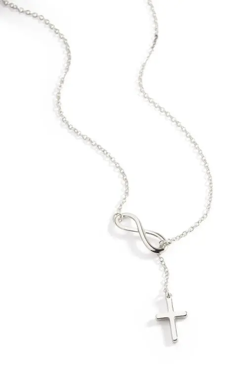 MINT & LILY Infinity Cross Pendant Necklace - Silver