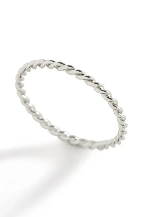 MINT & LILY Dainty Braided Stacking Ring - 925 Sterling Silver