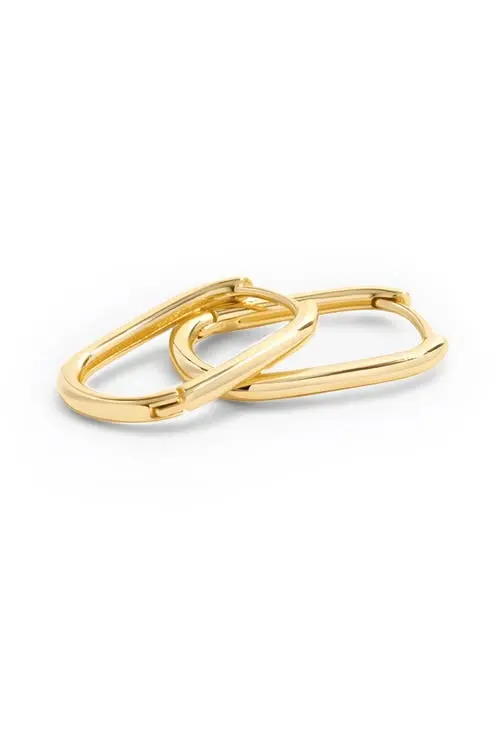 MINT & LILY Retro Box Huggie Hoop Earrings - 18k Gold Plated