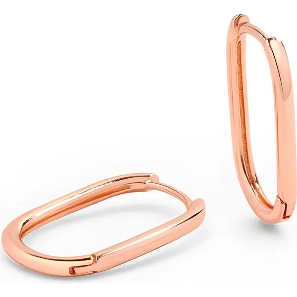 MINT & LILY Retro Box Huggie Hoop Earrings - Rose Gold Plated