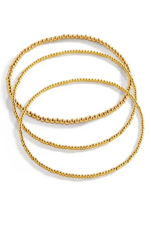 MINT & LILY Beaded Stacking Bracelet Set - Gold-tone