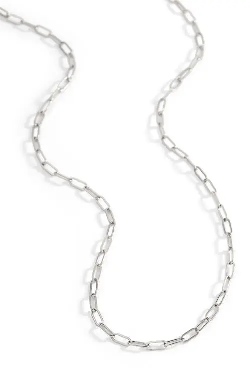 MINT & LILY Thin Paperclip Necklace - Silver