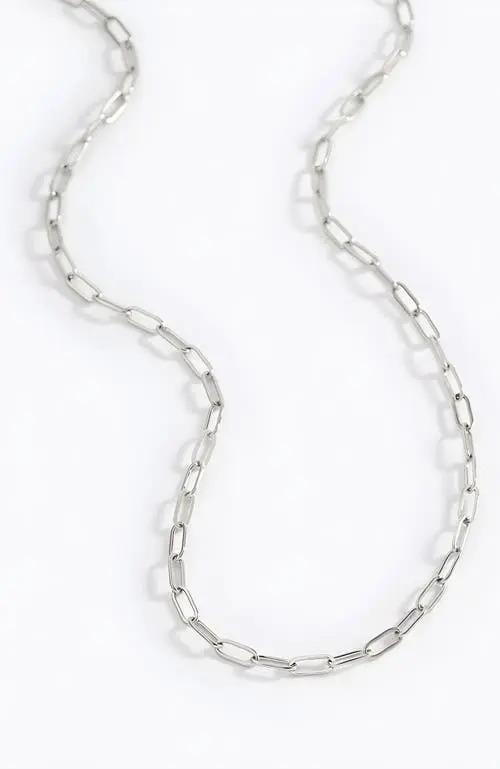 MINT & LILY Thin Paperclip Chain Necklace - Silver