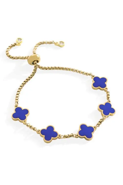 MINT & LILY Clover Enamel Bracelet - Navy Enamel