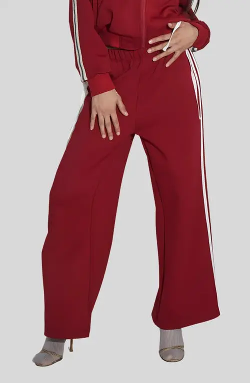 FIND ME NOW Bow Stripe Ponte Track Pants
