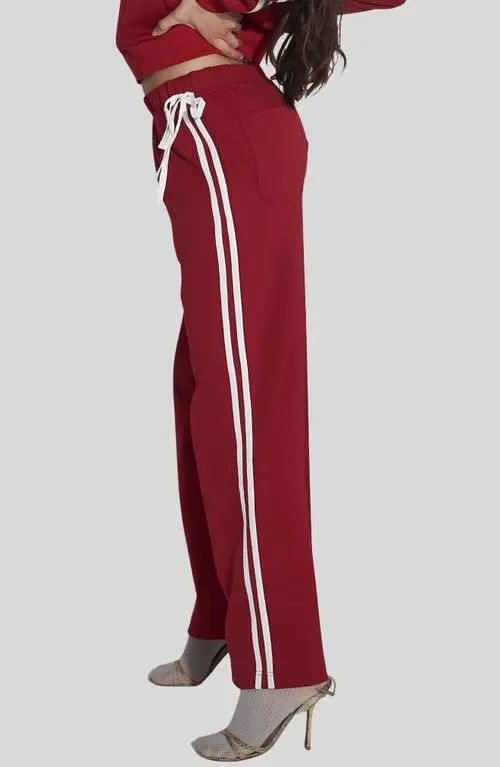 FIND ME NOW Bow Stripe Ponte Track Pants
