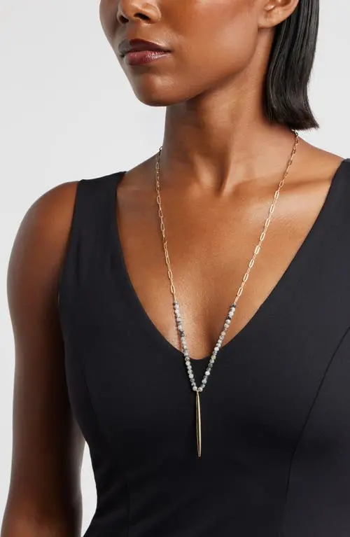 Nordstrom Beaded Bar Pendant Necklace