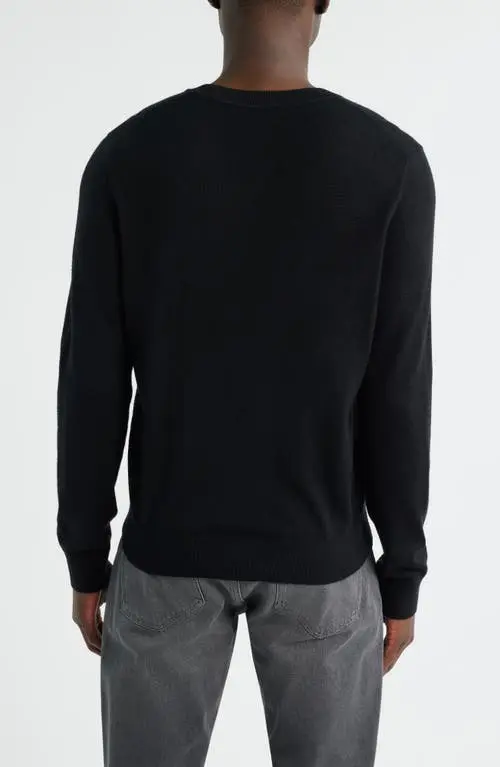 Nordstrom Merino Wool V-neck Sweater - Black Caviar