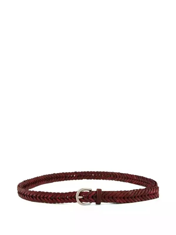 Dragon Diffusion Braided Leather Belt - Red