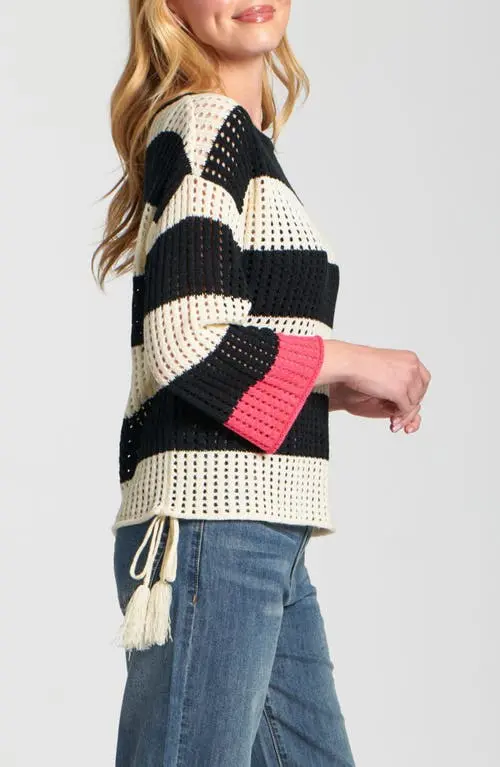 APNY Stripe Open Stitch Sweater
