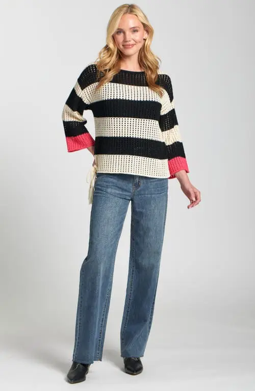 APNY Stripe Open Stitch Sweater