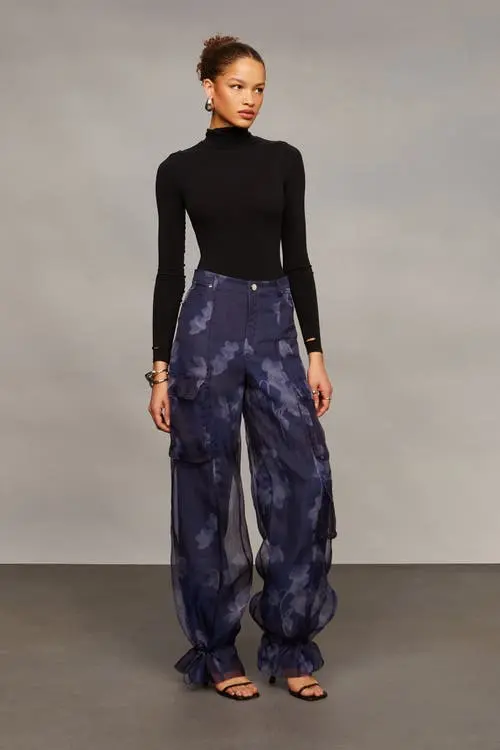 AMUR Bridgette Organza Cargo Pants