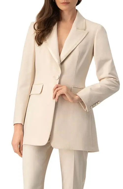 IVONNE Tailored Blazer With Satin Lapel