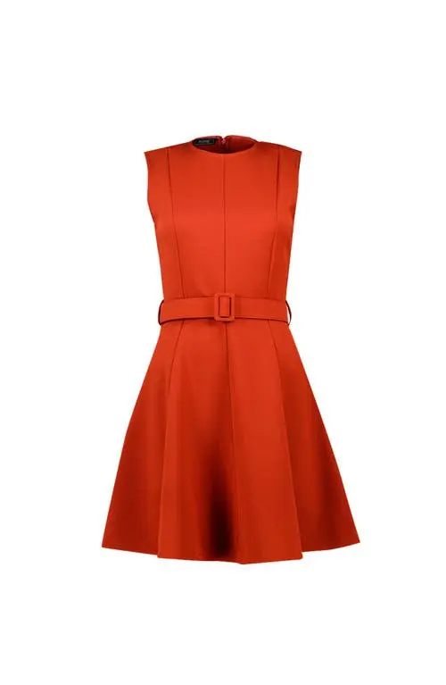 IVONNE A-line Belted Mini Dress
