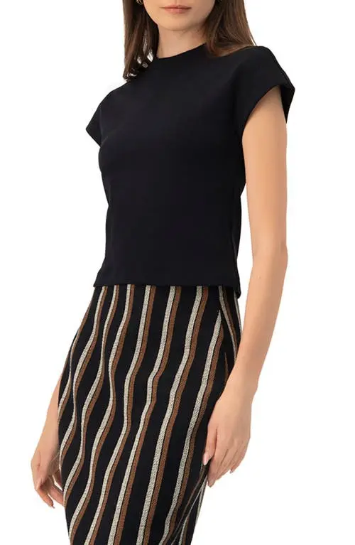 IVONNE Dropped Sleeve Crewneck Top