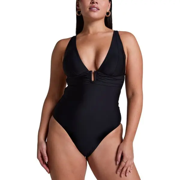 Hunkemoller Luna Shaping One-piece Swimsuit - Caviar