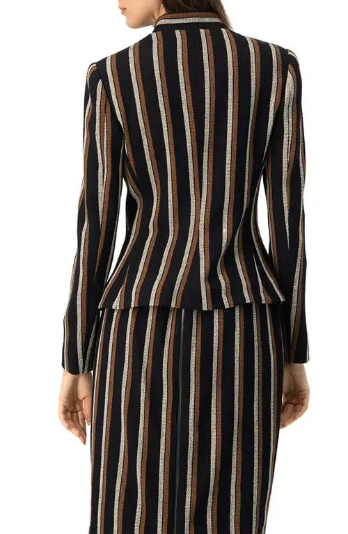 IVONNE Striped Zip-up Jacket