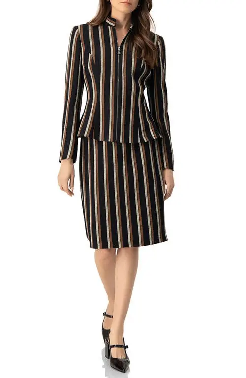 IVONNE Striped Zip-up Jacket