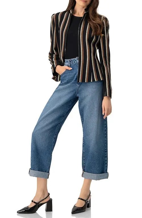 IVONNE Striped Zip-up Jacket