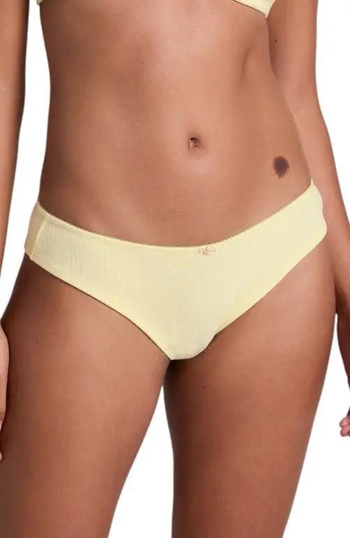 Hunkemoller Pointelle Brazilian - Pastel Yellow