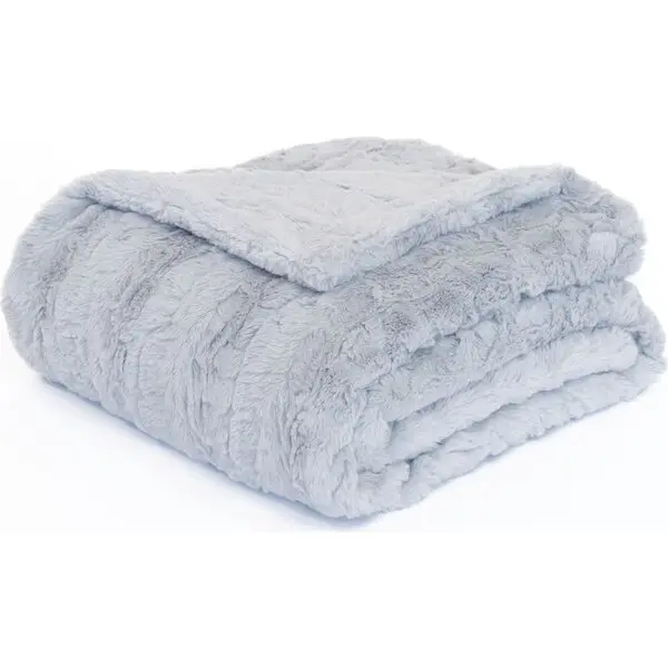 SEA TO ME BLANKETS Hollywood Faux Fur Throw Blanket - Misty Grey