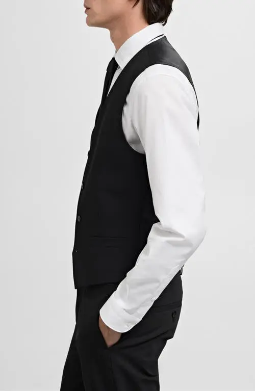 Mango Paris Super Slim Fit Suit Vest - Black