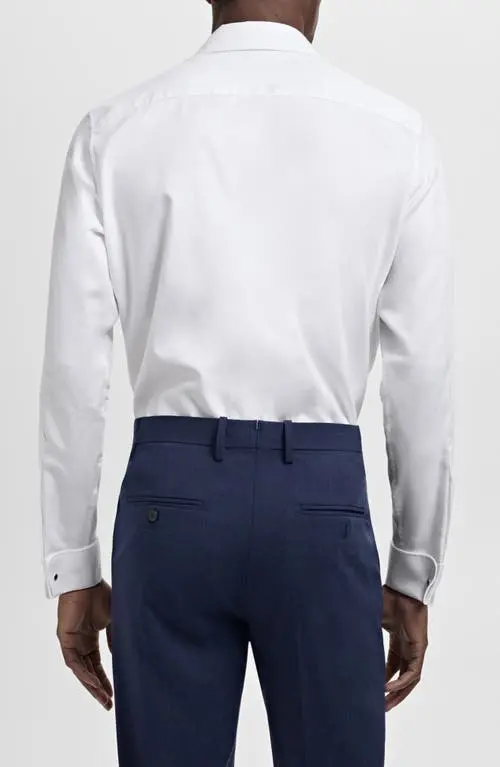 Mango Slim Fit Cotton Suit Button-up Shirt - White