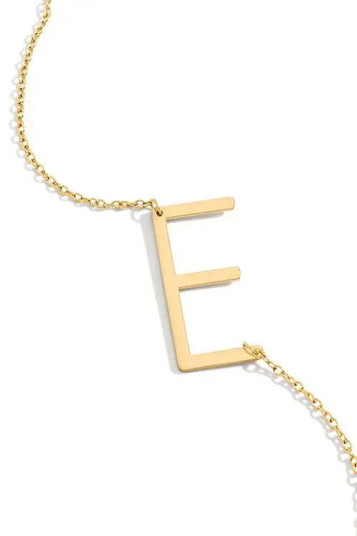 MINT & LILY Initial Pendant Paperclip Chain Necklace - Letter E