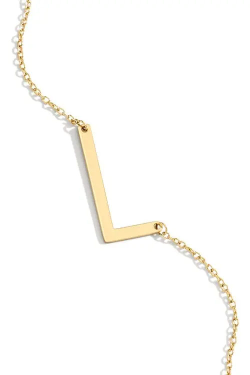 MINT & LILY Statement Initial Paperclip Chain Necklace - Letter L