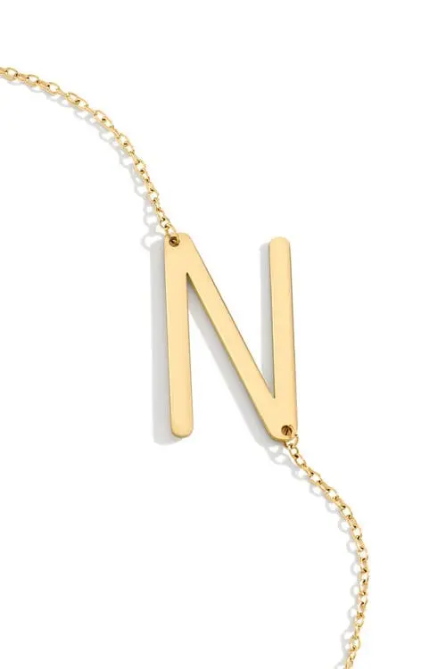 MINT & LILY Statement Initial Paperclip Chain Necklace - Letter N