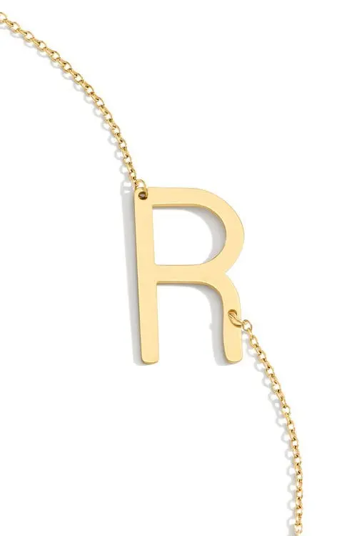 MINT & LILY Statement Initial Paperclip Chain Necklace - Letter R